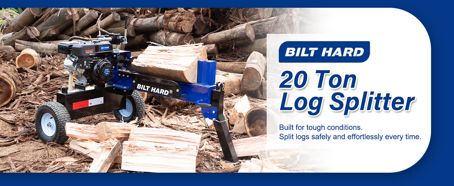 Log Splitter | 20 Ton Gas Wood Splitter with 7 HP 209cc OHV Engine ...