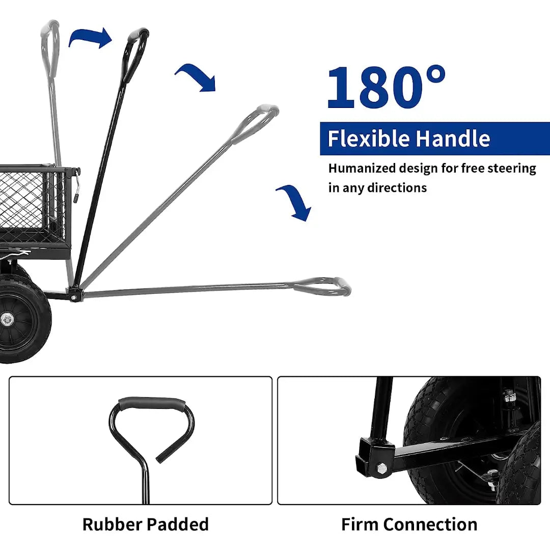Garden Cart | 400 lbs 10" Flat Free Tires Steel Cart – BILT HARD