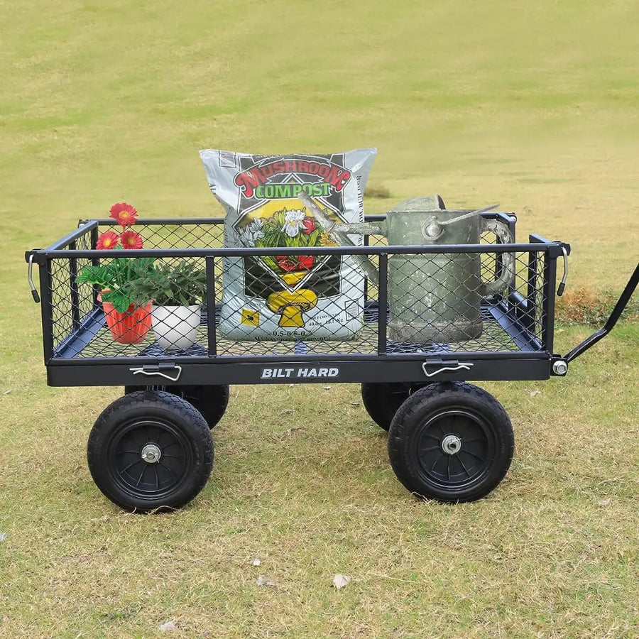 Garden Cart | 880 lbs 10" Flat Free Tires Steel Cart – BILT HARD