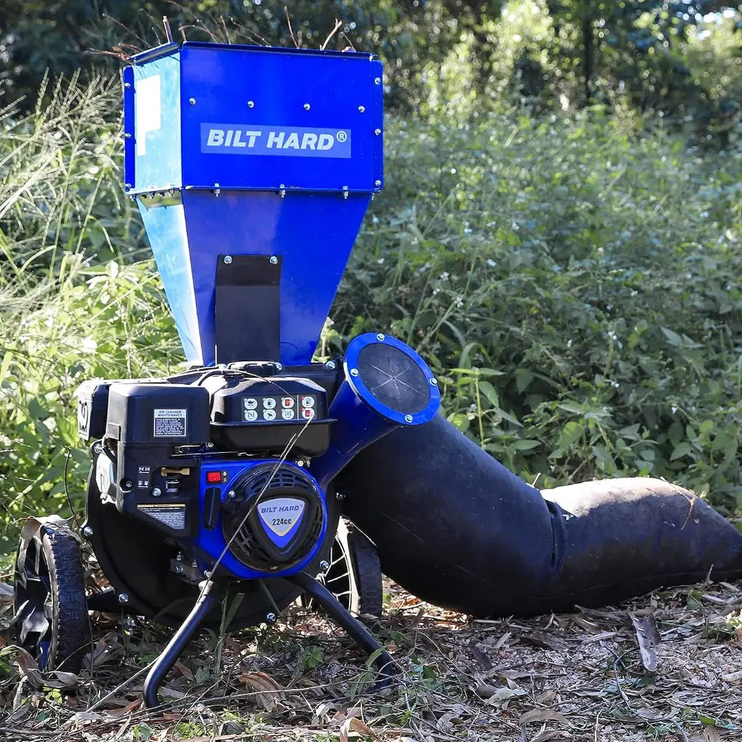 Wood Chipper | 7.5 HP 224cc Gas Powered Shredder Mulcher – BILT HARD