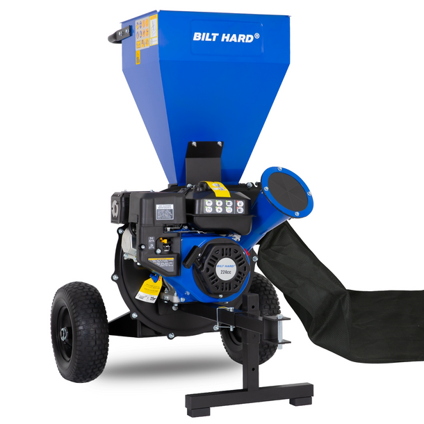 Wood Chipper | 7.5 HP 224cc Gas Powered Shredder Mulcher – BILT HARD